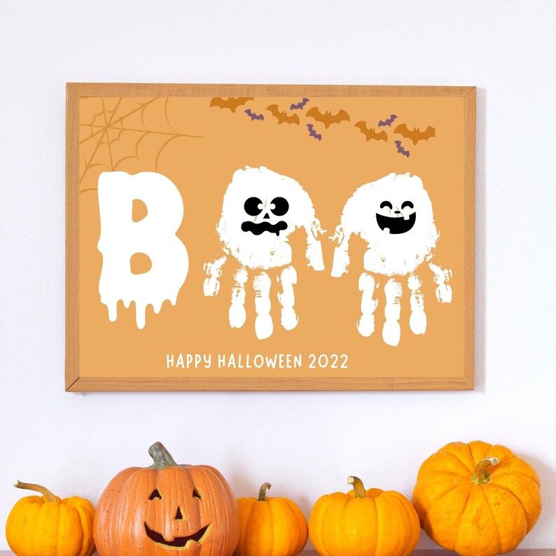 Ghost Boo Handprint Craft for Kids Fall Preschool Handprint - Etsy