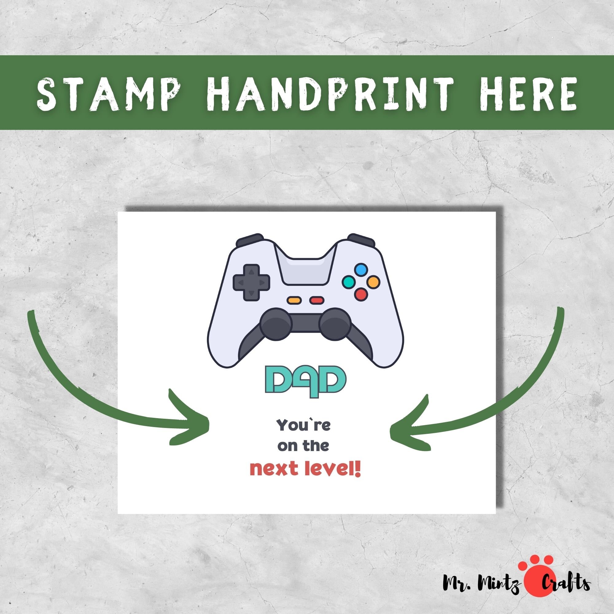 Handprint Art for Dad | Gamer Dad Gift | Fathers Day Handprint Art ...
