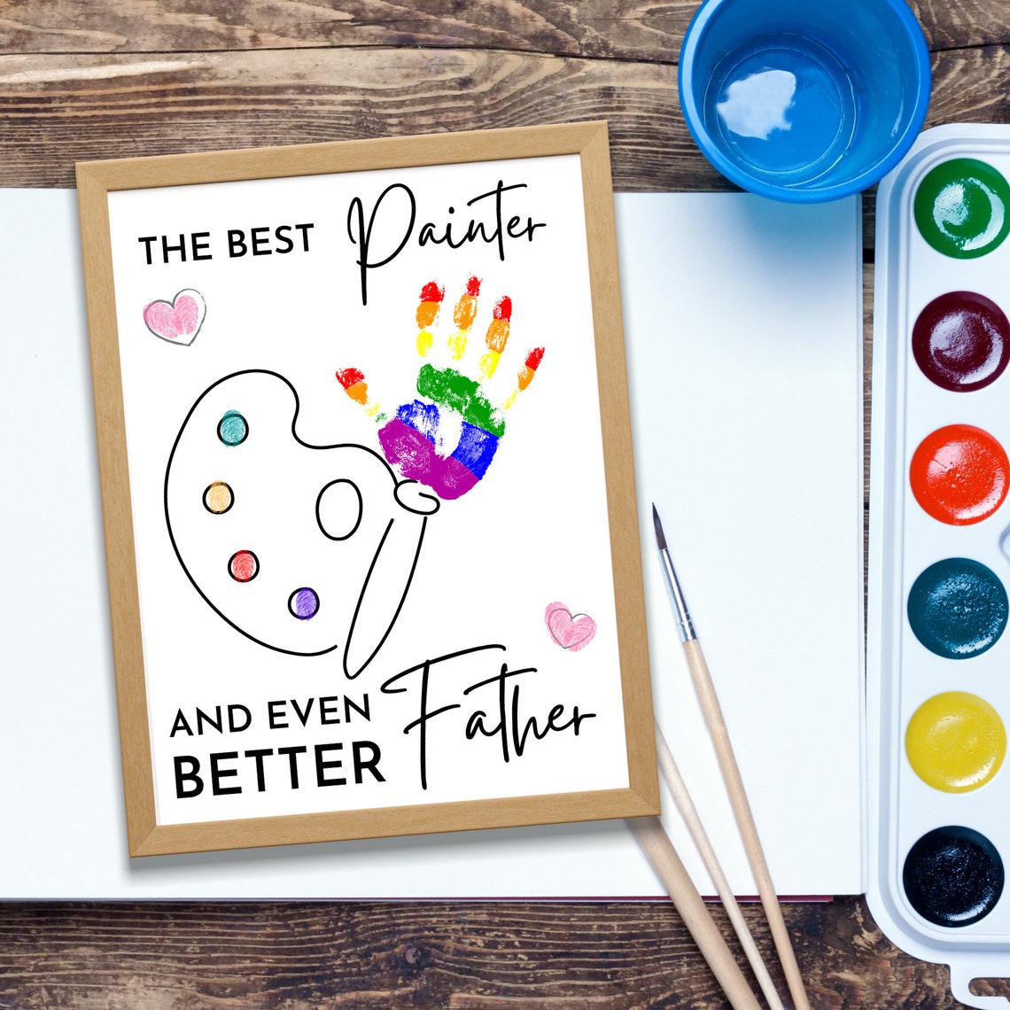 Handprint Art for Father's Day Fingerprint Art | Etsy