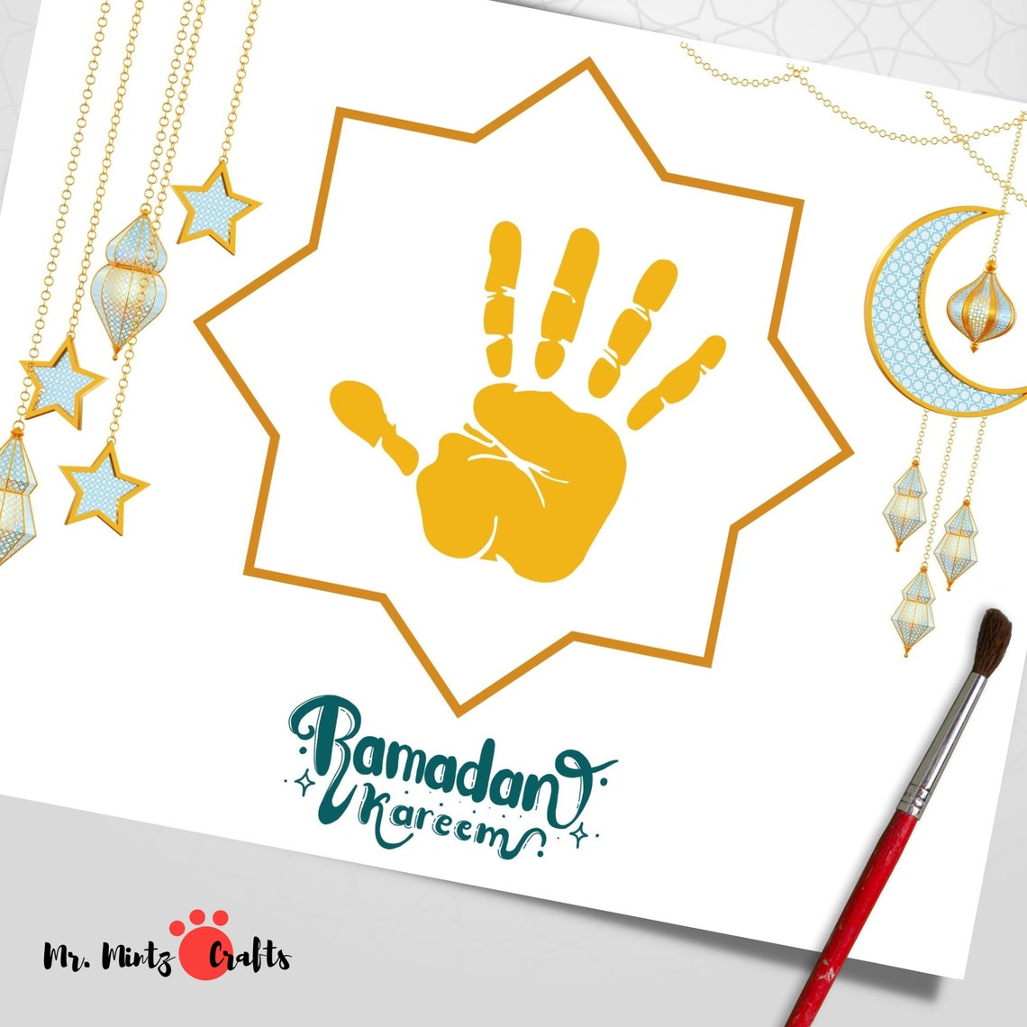 Ramadan Handprint Art Craft Printable | Ramadan Decor | Ramadan Cards ...