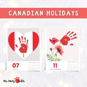 Handprint Calendar 2025 Printable With CANADIAN HOLIDAYS | Handprint ...