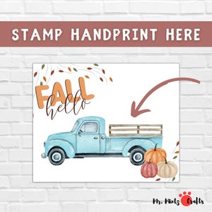 Fall Truck Pumpkin Handprint Craft | DIY Printable Keepsake Kids ...