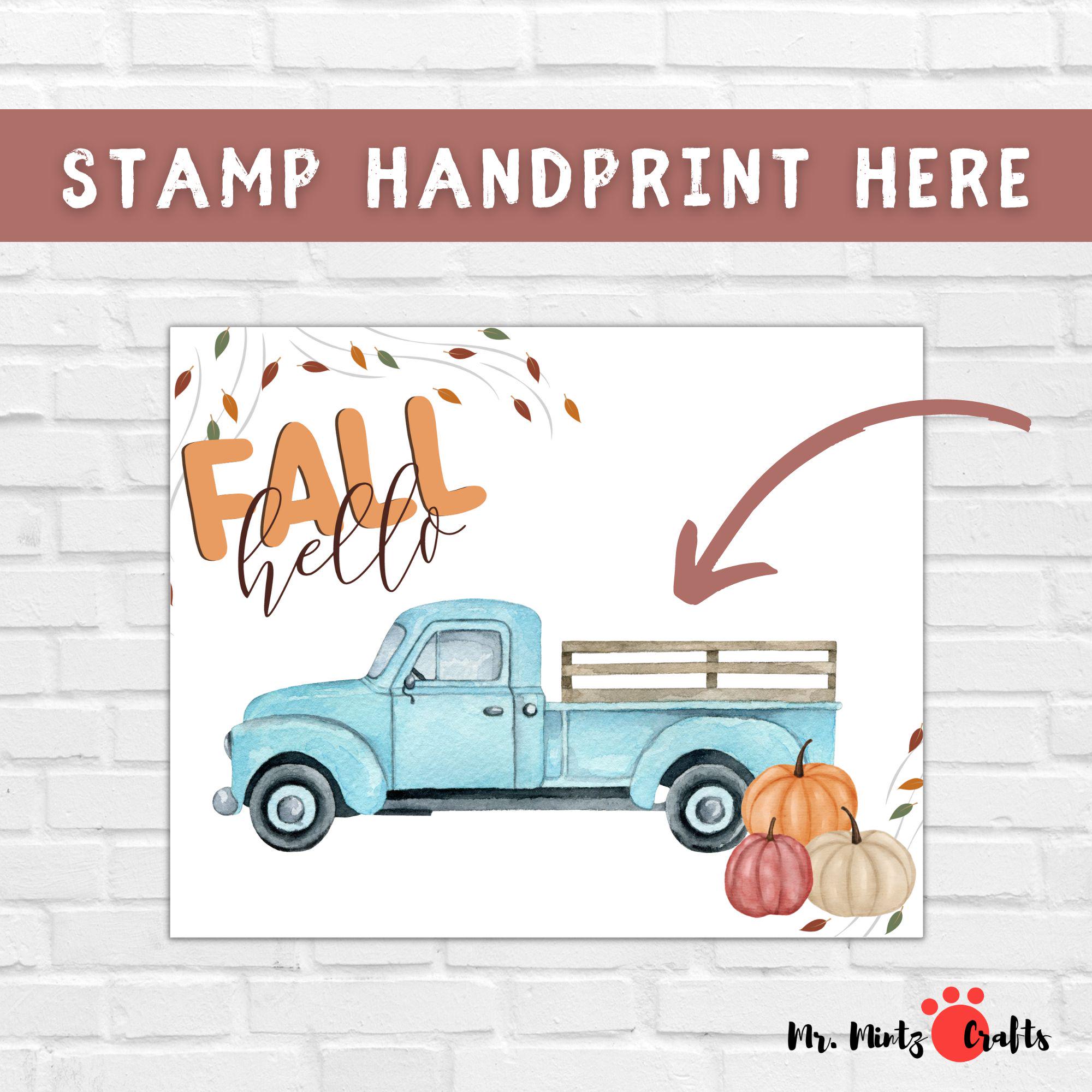 Fall Truck Pumpkin Handprint Craft | DIY Printable Keepsake Kids ...