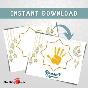 Ramadan Handprint Art Craft Printable | Ramadan Decor | Ramadan Cards ...
