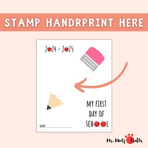 First Day of School Handprint Art Craft Back to School Handprint ...