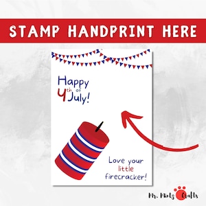 Fourth of July Handprint Art Craft | Firework Handprint Art | Happy 4th ...