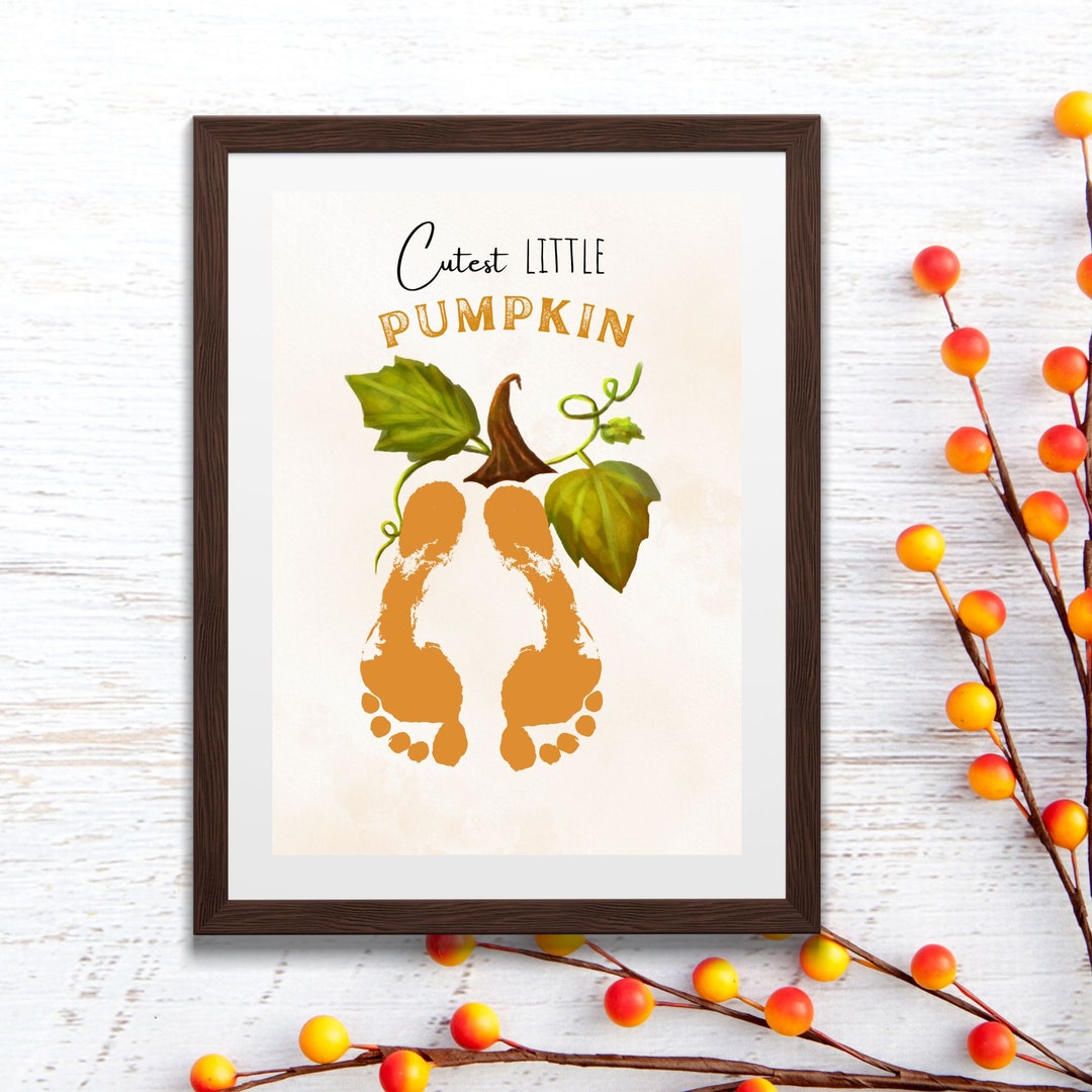Pumpkin Footprint Art Craft | Thanksgiving Handprint Footprint Art ...