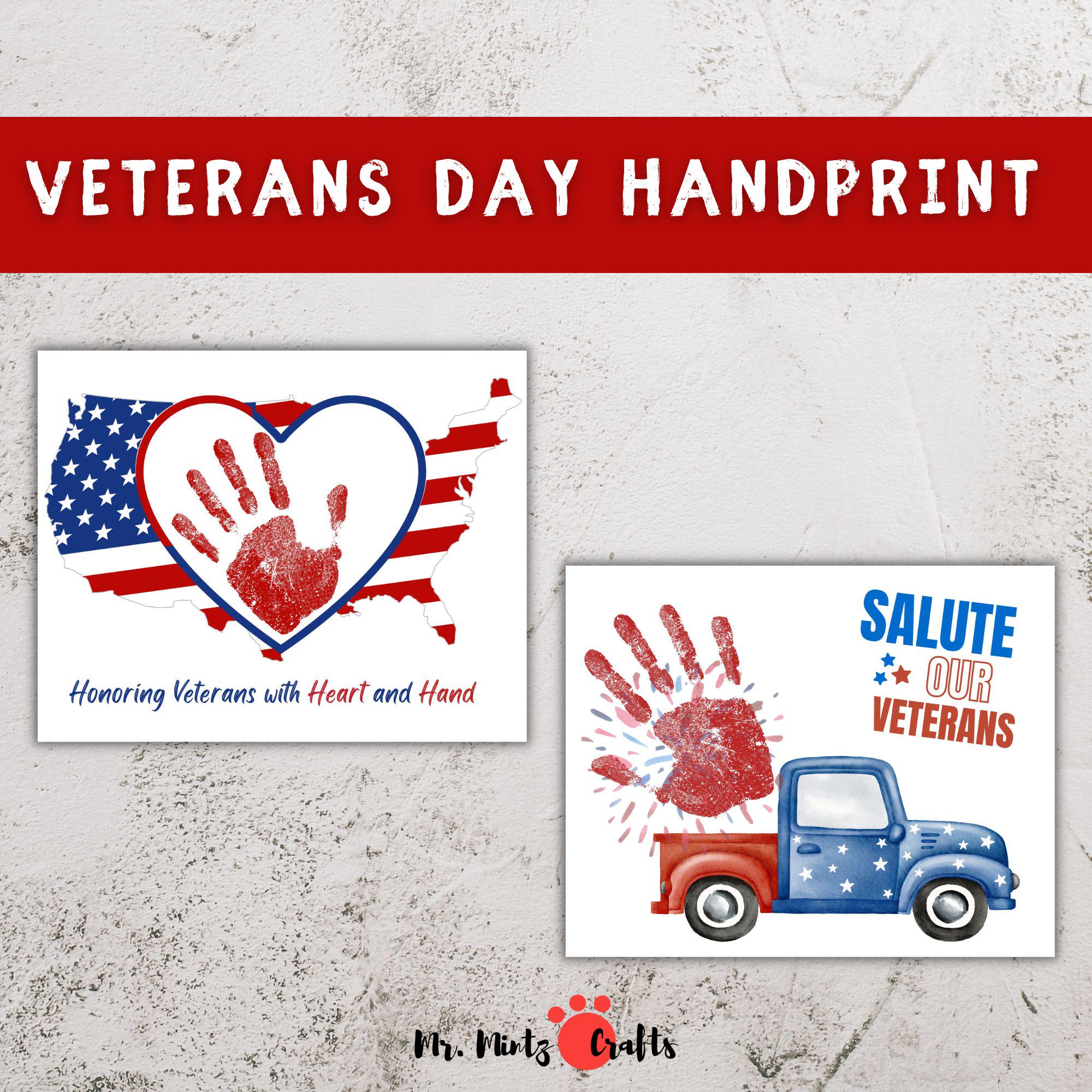 Veterans Remembrance Memorial Day handprint Art Craft Toddler ...