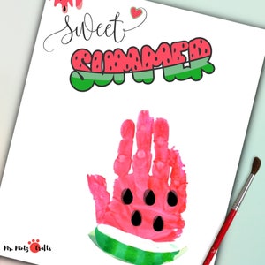 Summer Handprint Art Craft for Kids Printable | Pineapple Watermelon ...