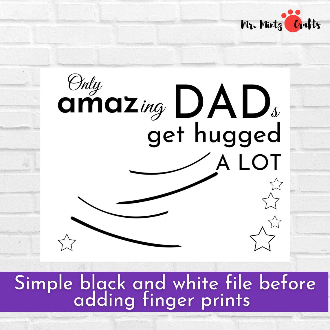 Handprint Art for Father's Day Fingerprint Art Daddy - Etsy