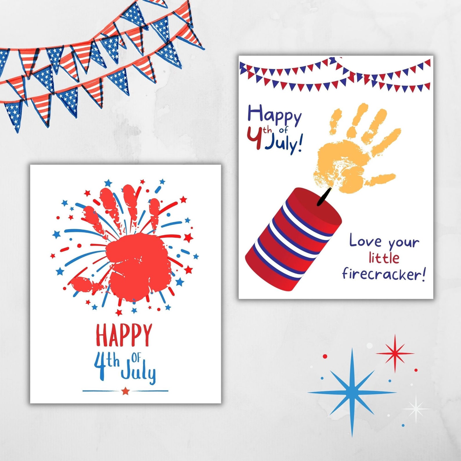 Fourth of July Handprint Footprint Art Crafts | Patriotic Crafts ...
