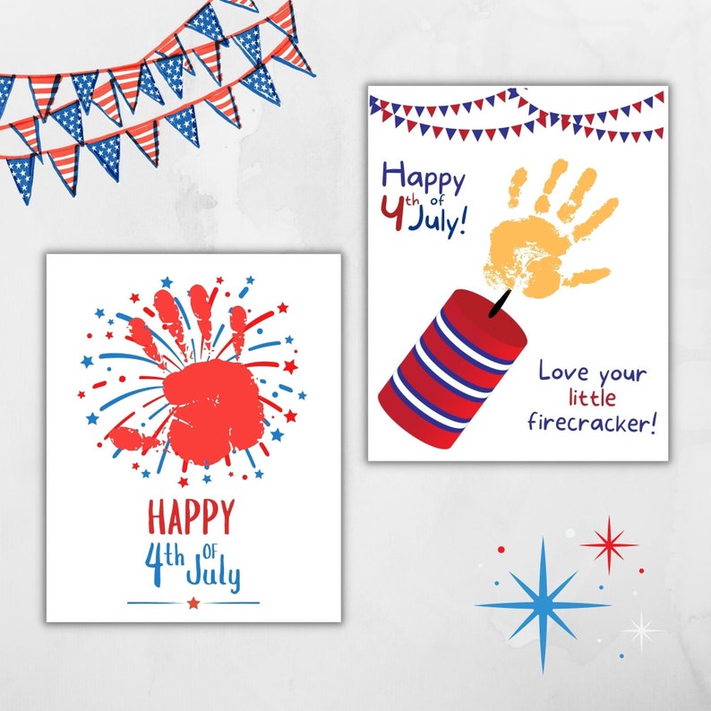 Fourth of July Handprint Footprint Art Crafts | Patriotic Crafts ...