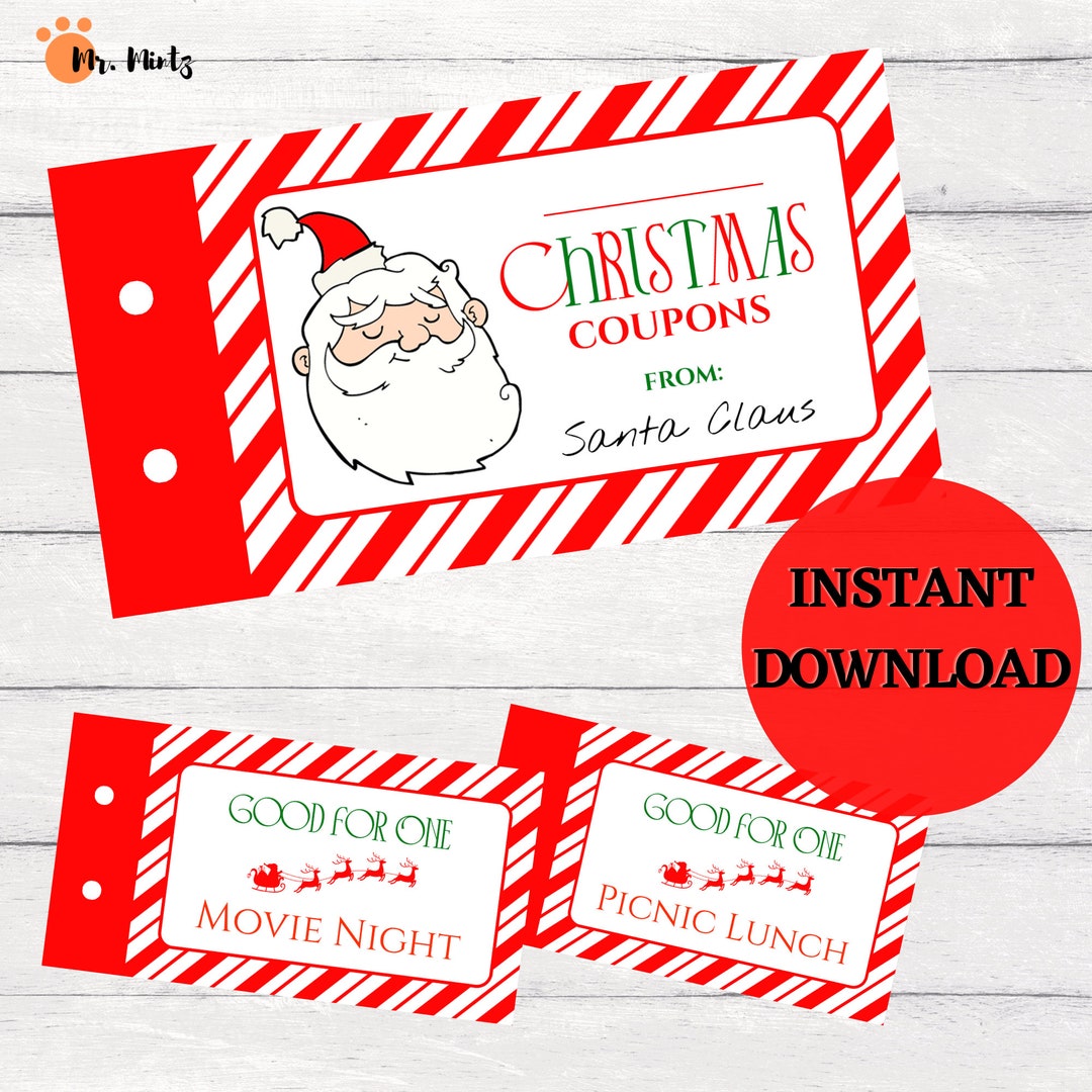 Christmas Coupon Book | Stocking Stuffer | Printable Coupon Book | DIY ...