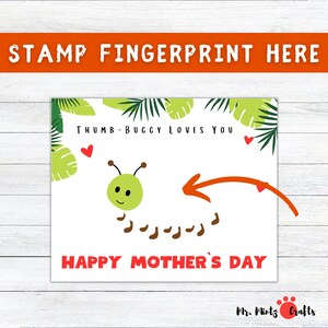 Fingerprint Handprint Mothers Day Art Craft for Mom Grandma Spring Bug ...