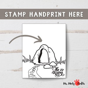 Easter Handprint Art Craft | Christian Easter Coloring Page Worksheet ...