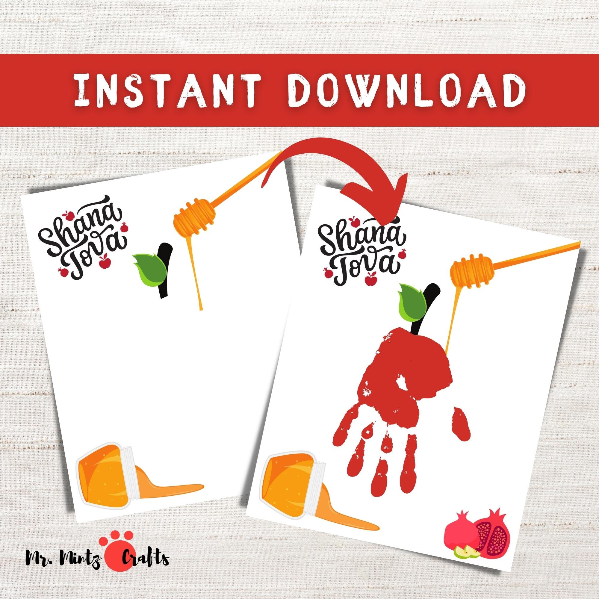 Rosh Hashanah Handprint Art Craft | Rosh Hashanah Card | Rosh Hashanah ...