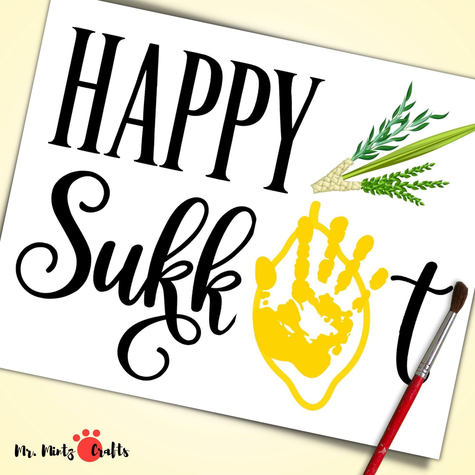 Happy Sukkot Handprint Craft Printable Jewish Holiday Art for Kids for ...