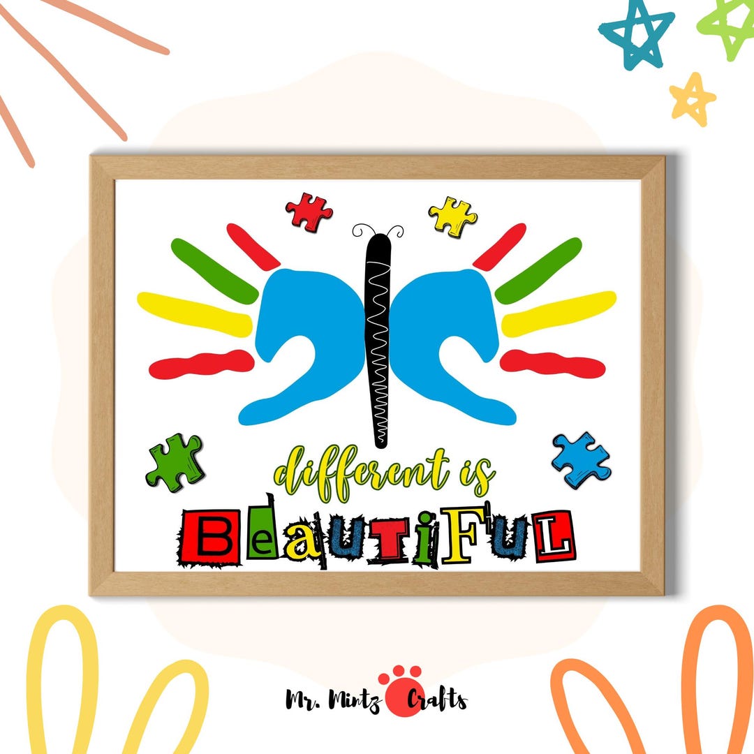 Autism Awareness Handprint Crafts Kids | Different is Beautiful ...
