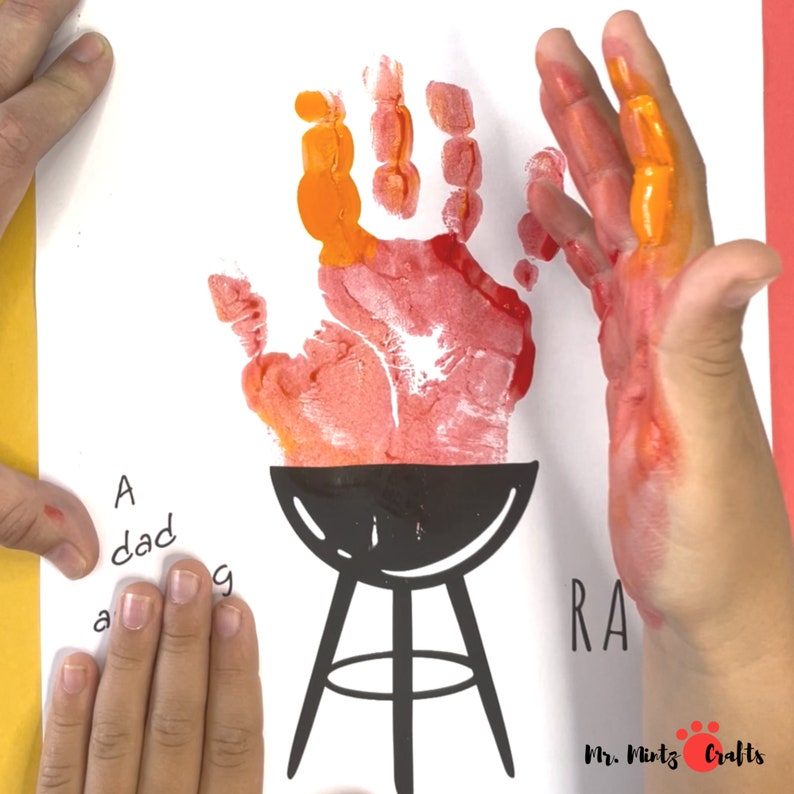 Fathers Day Gifts From Kids Grill Handprint Art Craft for - Etsy