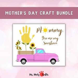 Mothers Day Handprint Fingerprint Art Craft Printable From Son Daughter ...