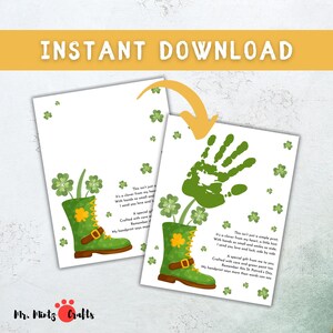 St. Patrick’s Day Handprint Craft With Poem | Shamrock Handprint Art ...