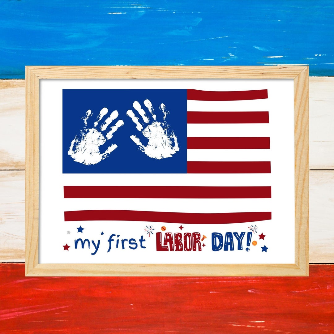 Labor Day Handprint Keepsake Art Craft Printable | USA Patriotic ...