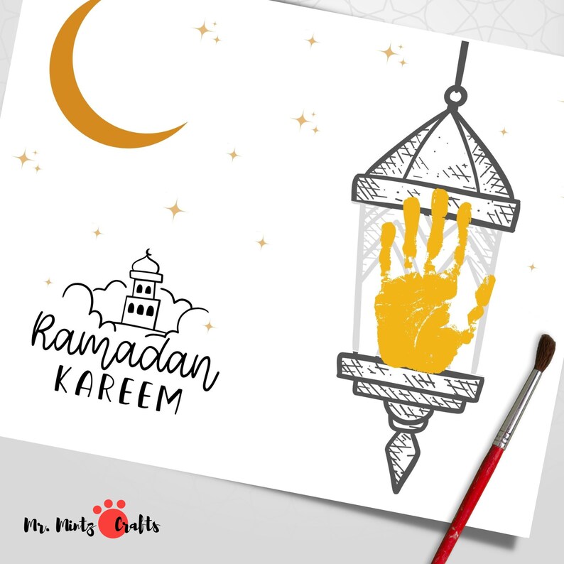 Ramadan Handprint Art Craft Printable | Ramadan Cards | Arabic ...