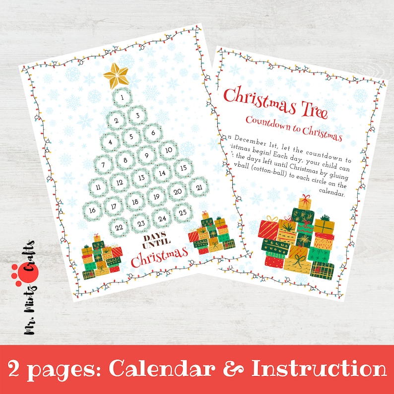 Christmas Countdown Crafts for Kids Christmas Countdown - Etsy