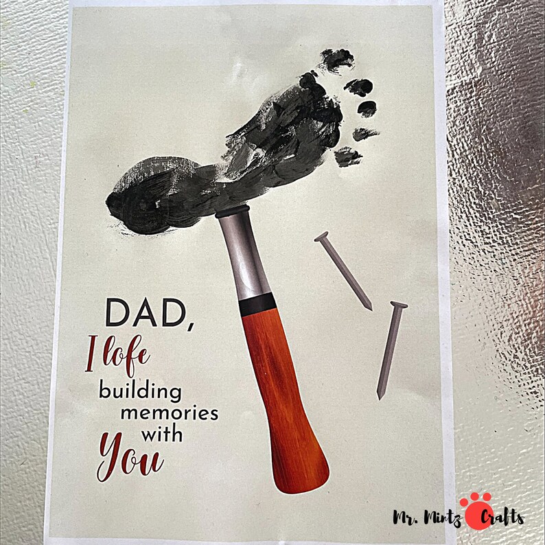 Footprint Gift for Dad Daddy I Love Building Memories With | Etsy