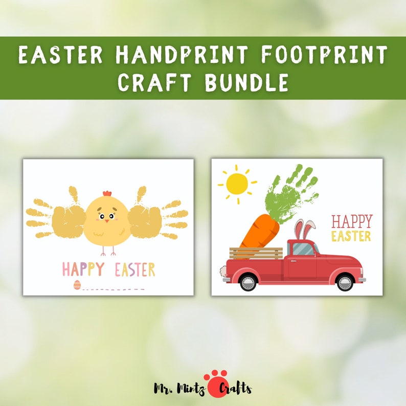 Easter Handprint Art Easter Handprint Footprint Art Craft - Etsy