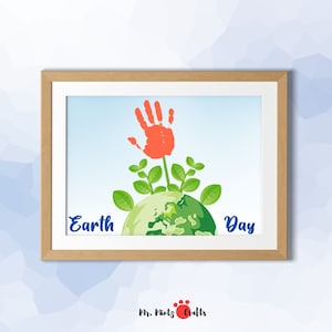 Earth Day Handprint Art Craft | Earth Day Printable for Kids | Happy ...