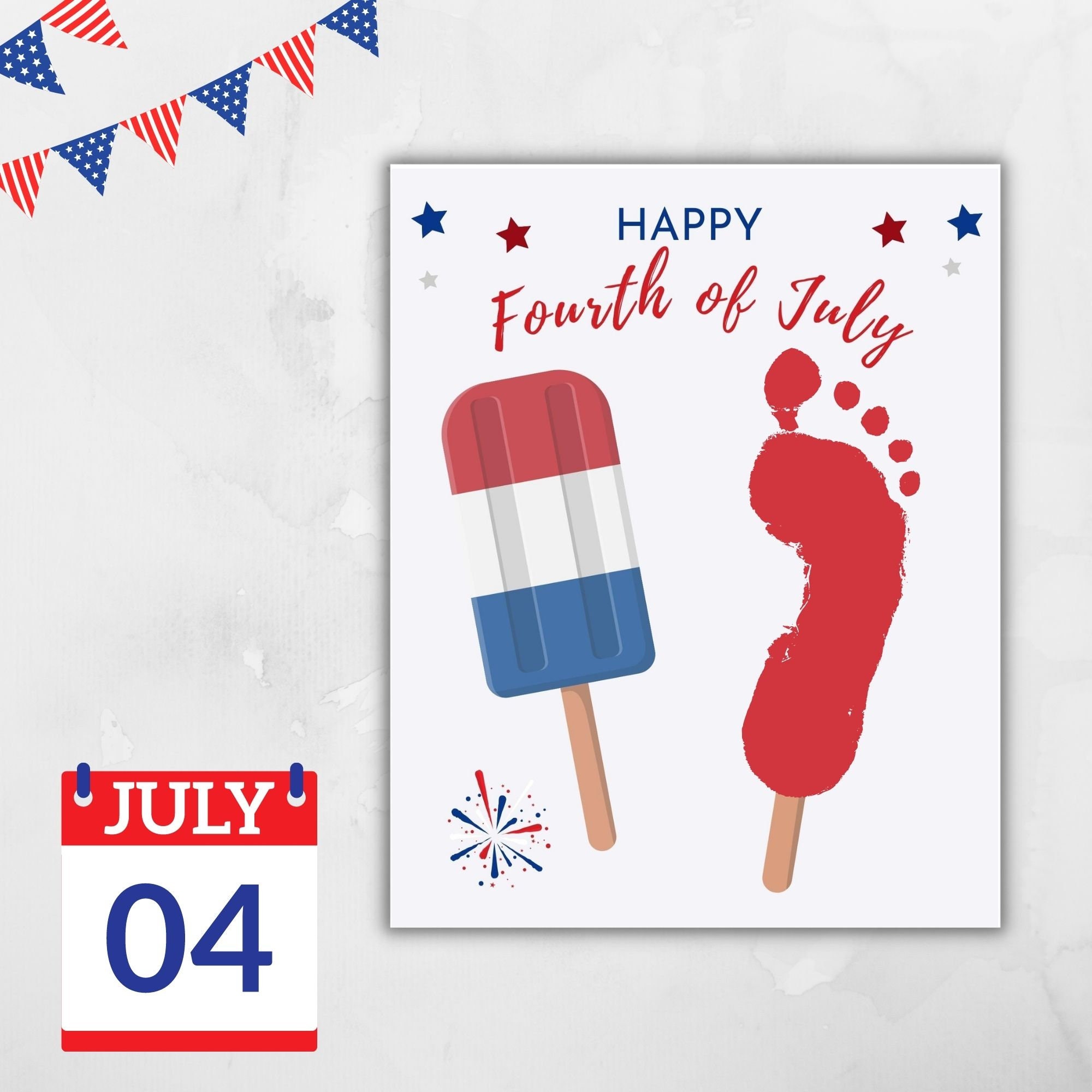 Fourth of July Handprint Footprint Art Crafts | Patriotic Crafts ...