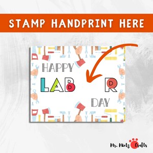 Labor Day Handprint Art Craft | Labor Day Card | Happy Labor Day ...