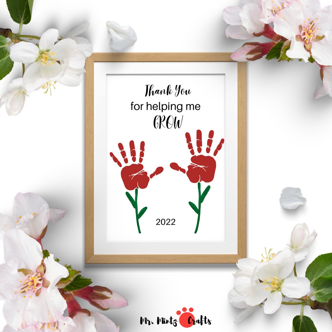 Teacher Appreciation Gift Teacher Thank You Handprint Art - Etsy