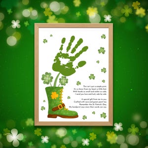 St. Patrick’s Day Handprint Craft With Poem | Shamrock Handprint Art ...