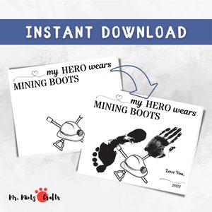 Coal Miner Gifts | Handprint Footprint Art Craft Father's Day Gift ...