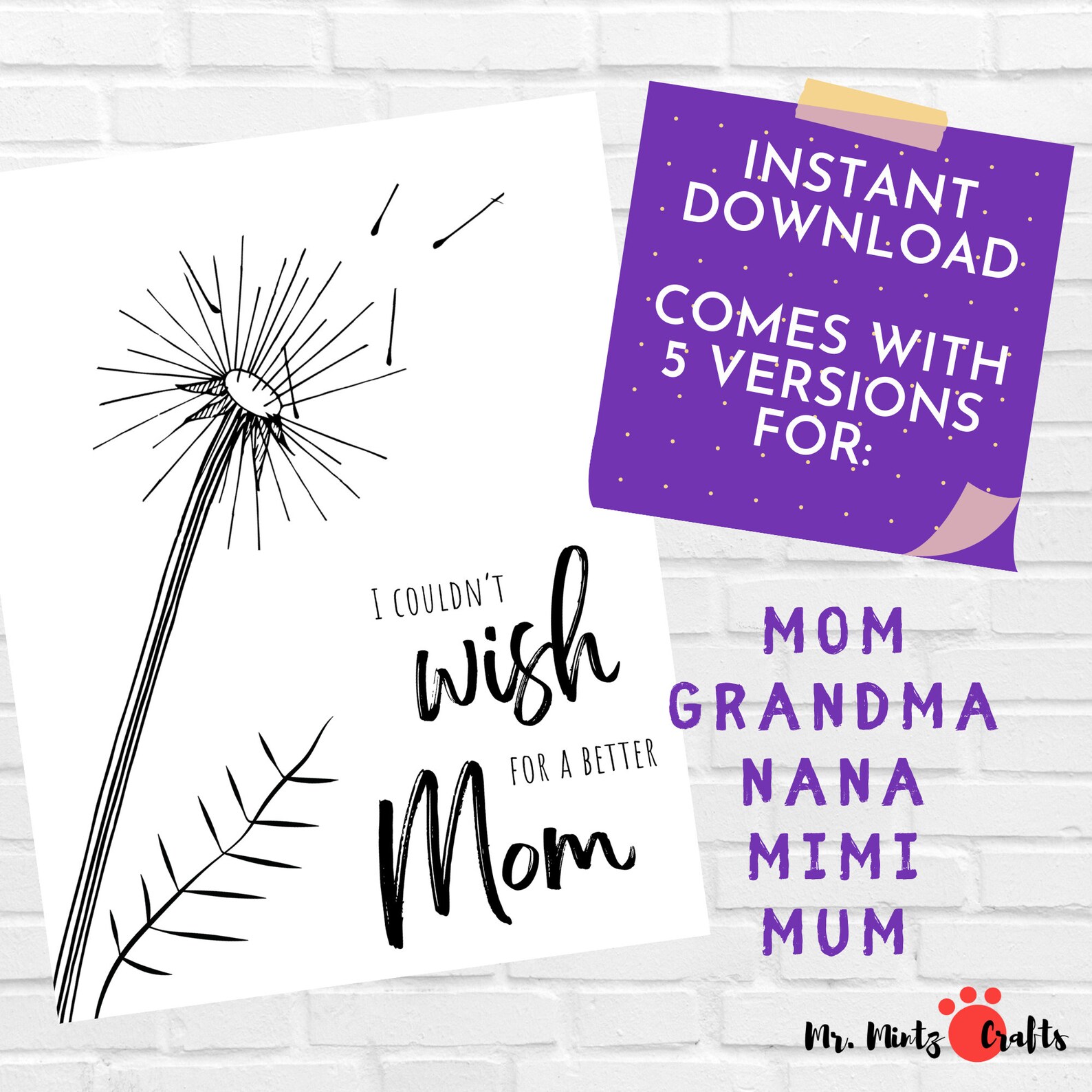 Fingerprint Art | Mothers Day Fingerprint | Handprint Gifts for Mom ...