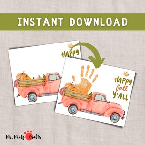 Happy Fall Y’all Handprint Truck Art Craft | Printable DIY Fall ...