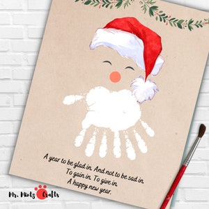 Santa Claus Handprint Art Craft Template Printable | Child Handprint ...