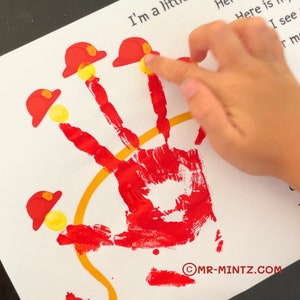 Firefighter Fathers Day Gift | Fathers Day Handprint Art Craft ...