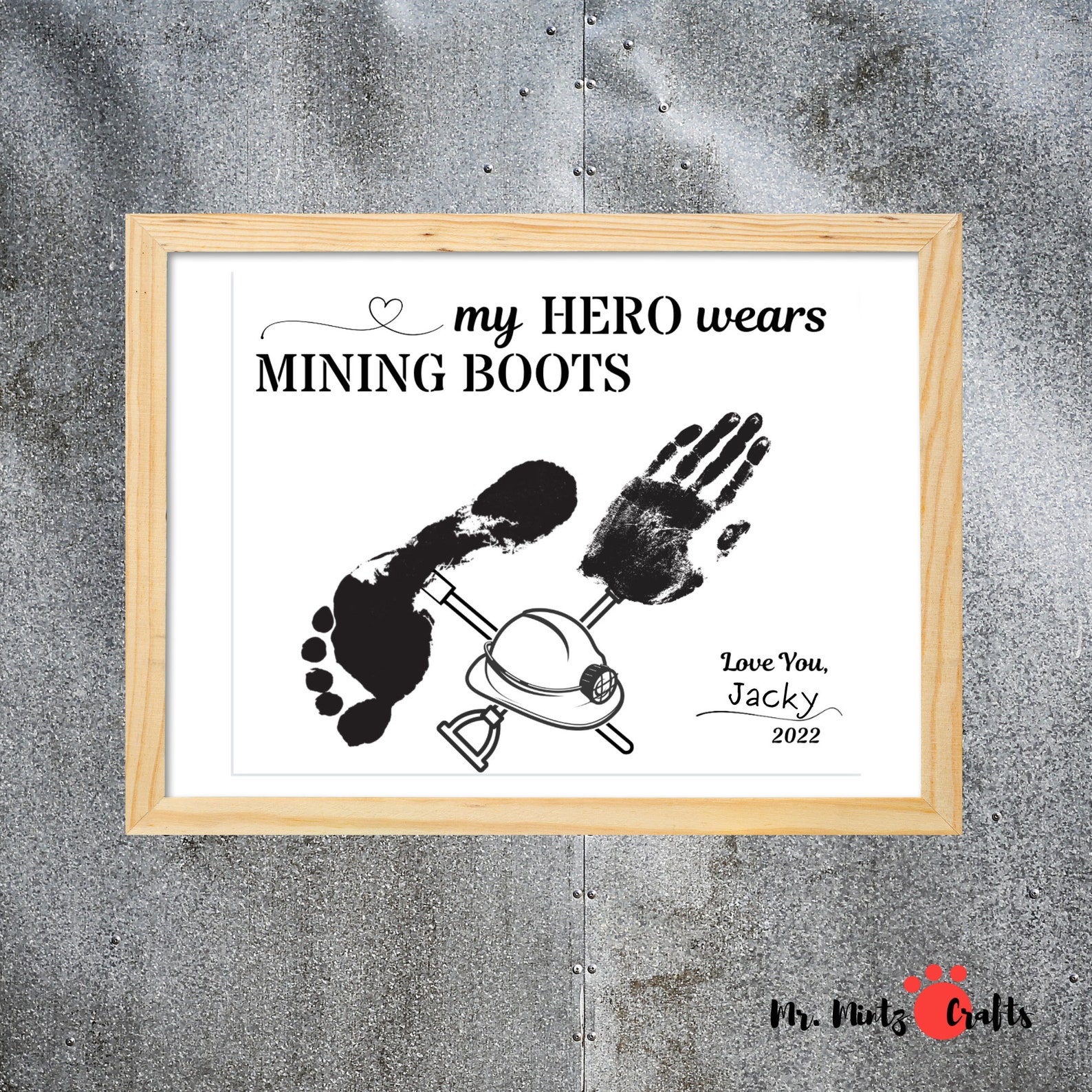 Coal Miner Gifts | Handprint Footprint Art Craft Father's Day Gift ...
