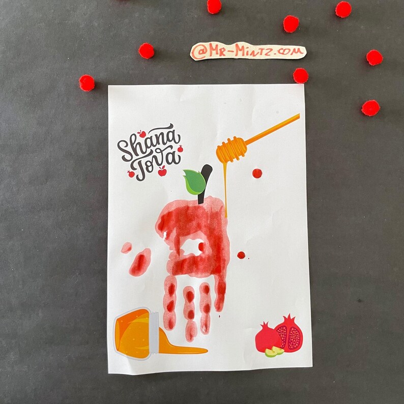 Rosh Hashanah Handprint Art Craft | Rosh Hashanah Card | Rosh Hashanah ...