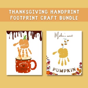 Thanksgiving Handprint Footprint Art Craft Bundle | Turkey Handprint ...