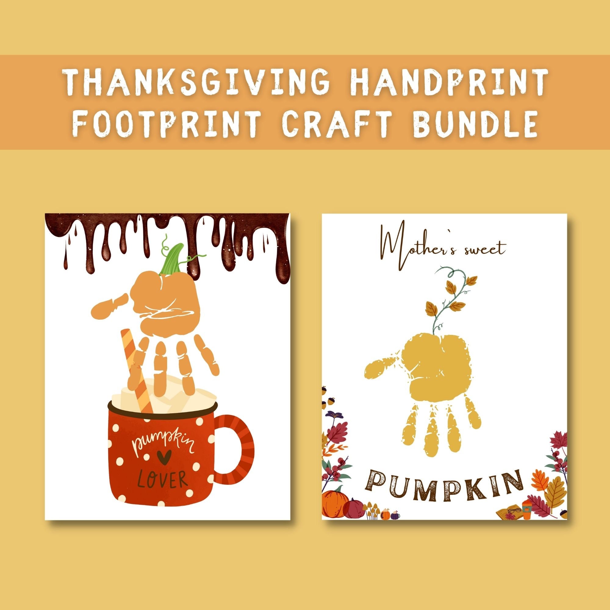 Thanksgiving Handprint Footprint Art Craft Bundle Turkey - Etsy