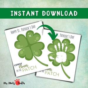 Cutest Clover in the Patch Four Leaf Clover Handprint Art Craft | St ...