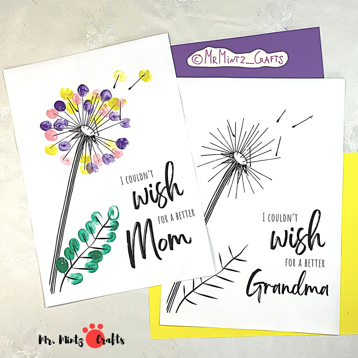 Fingerprint Art Mothers Day Fingerprint Handprint Gifts | Etsy