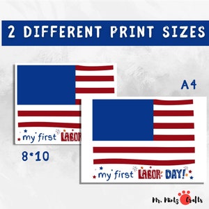 Labor Day Handprint Keepsake Art Craft Printable | USA Patriotic ...