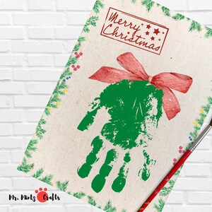 Christmas Mistletoe Handprint Art Craft Template Printable Downloads ...