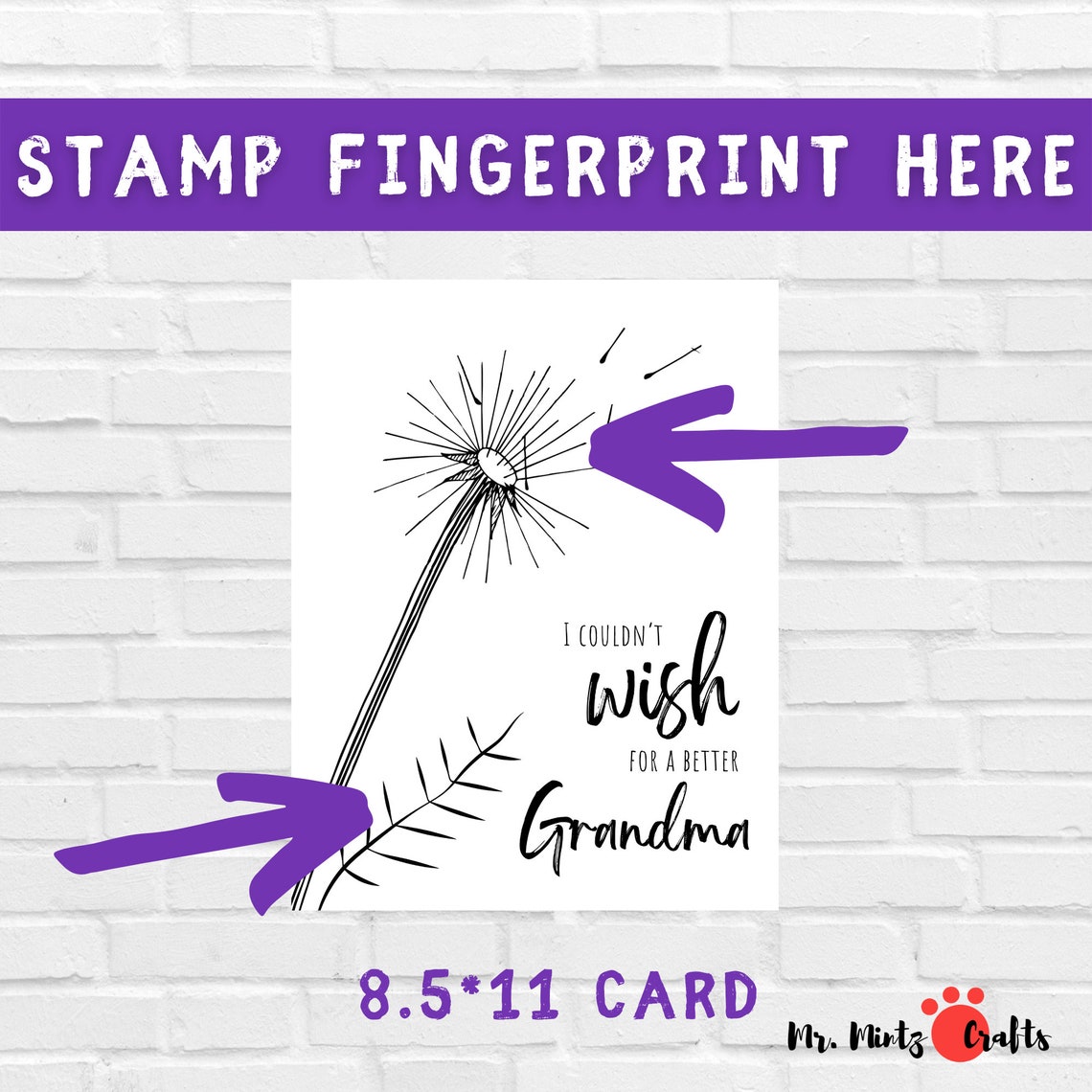 Grandma Mothers Day Gift Fingerprint Art Mothers Day - Etsy