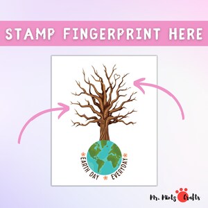 Earth Day Handprint Fingerprint Art Craft Printable for Kids | Happy ...